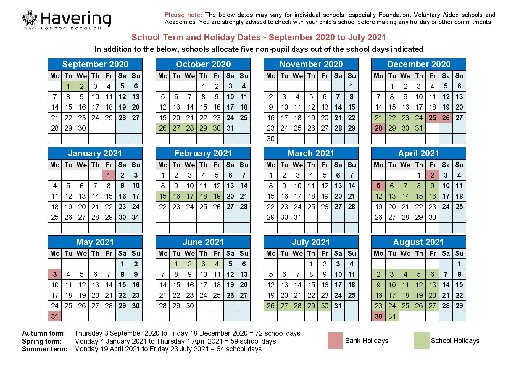 Hornchurch High School TERM DATES