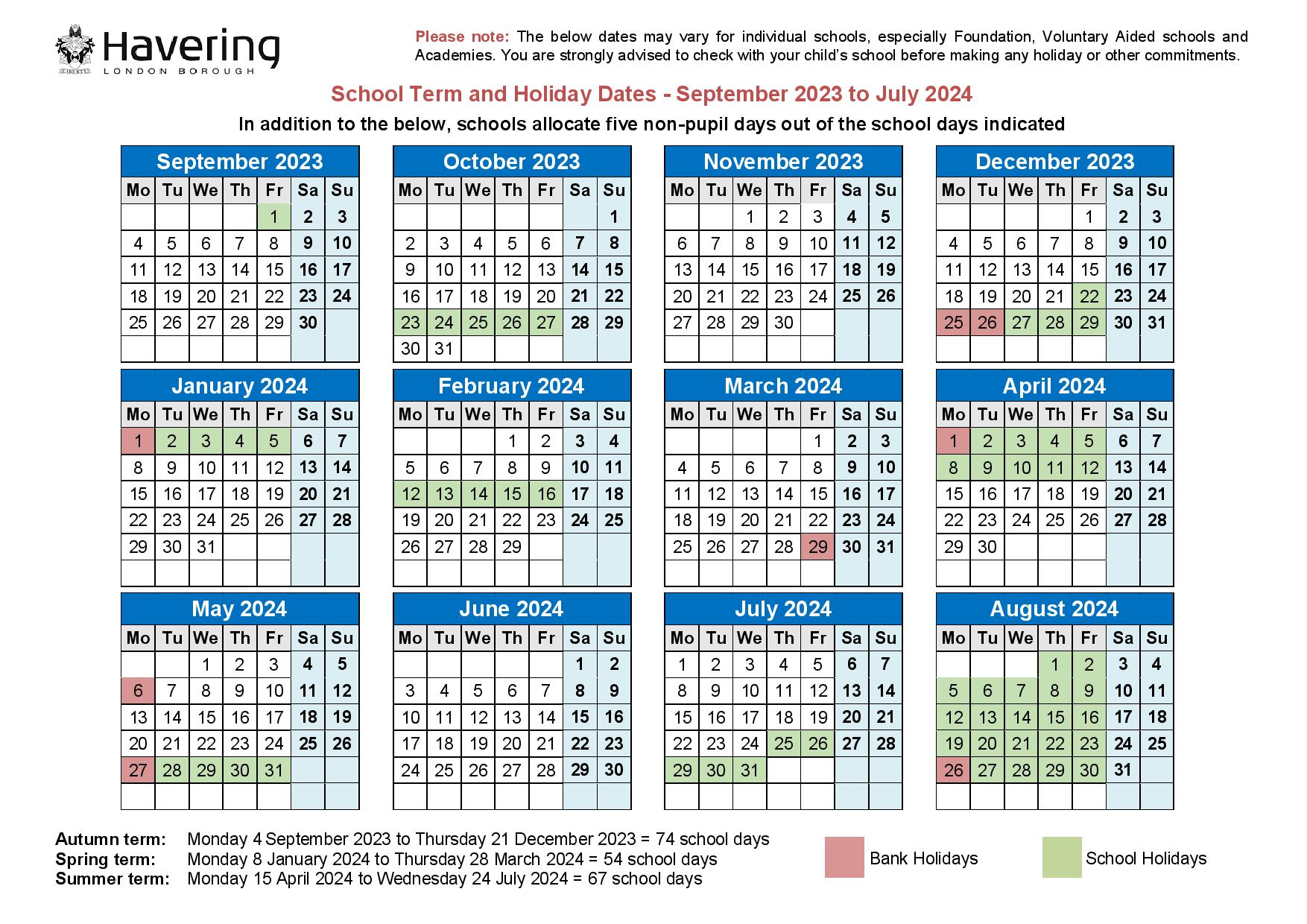 Hornchurch High School TERM DATES